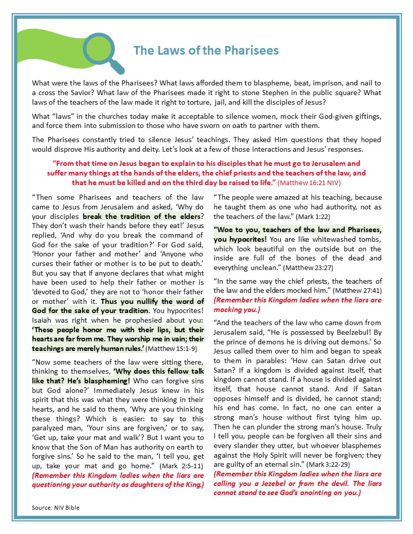 The Laws of the Pharisees – The Rogue Prophet