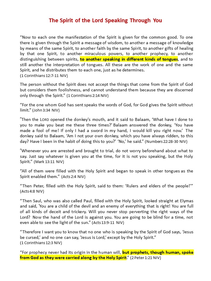 The Spirit of the Lord Speaking Through You – The Rogue Prophet
